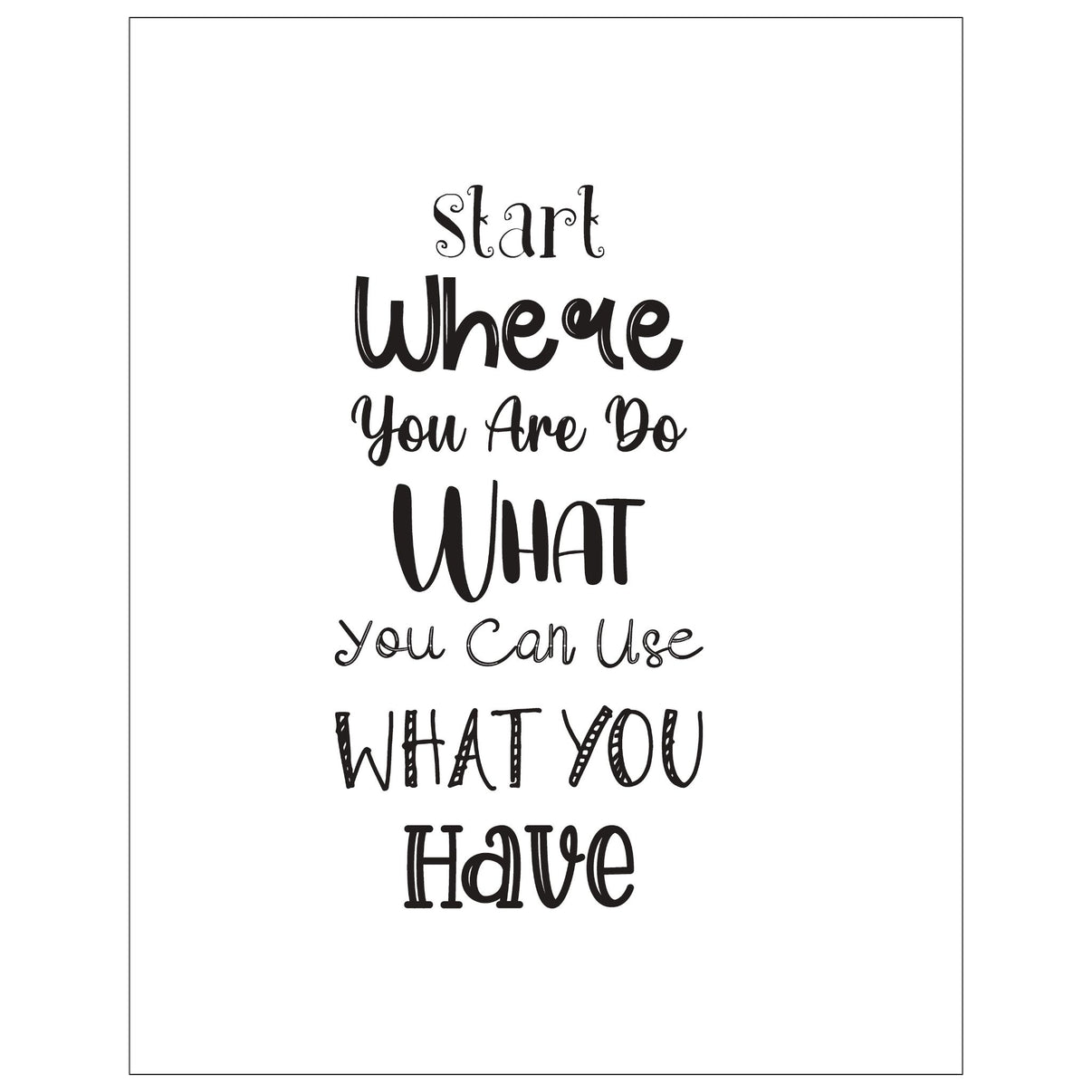 "Start where you are, do what you can, ......." - tekstplakat ...